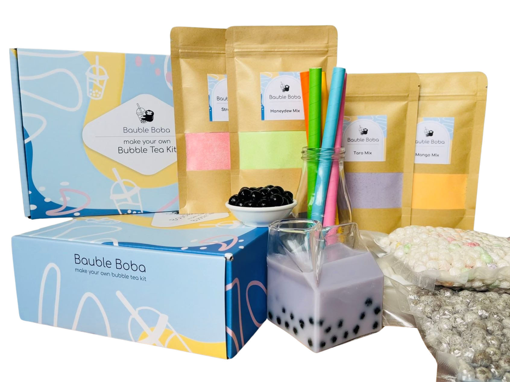 Creamy Fruit 5 Min Bubble Tea Kit [12-15 Pack | 4 Flavours] – Bauble Boba