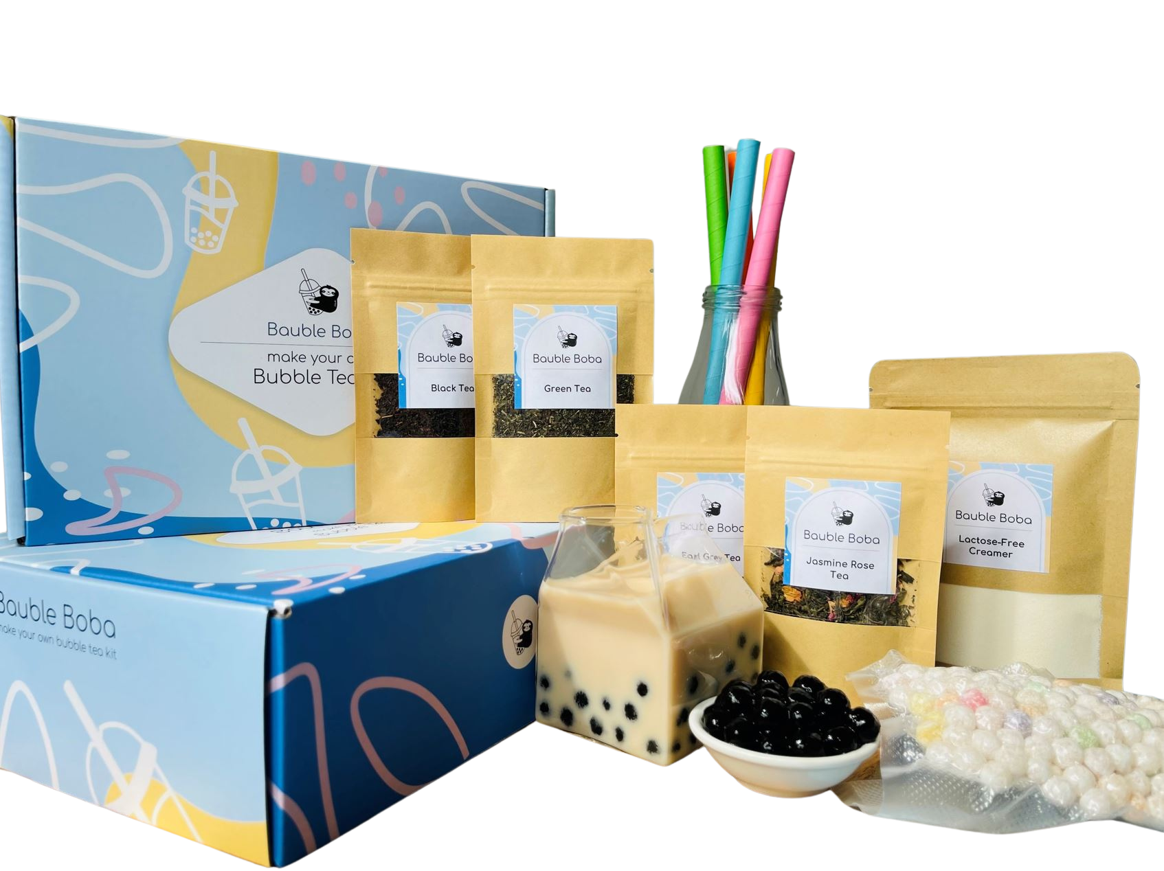 Milk Tea 5 Min Bubble Tea Kit [12-15 Pack | 4 Flavours] – Bauble Boba